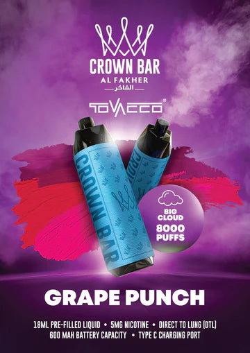 Al Fakher Crown Bar 8000 Puff Disposable Vape in UAE
