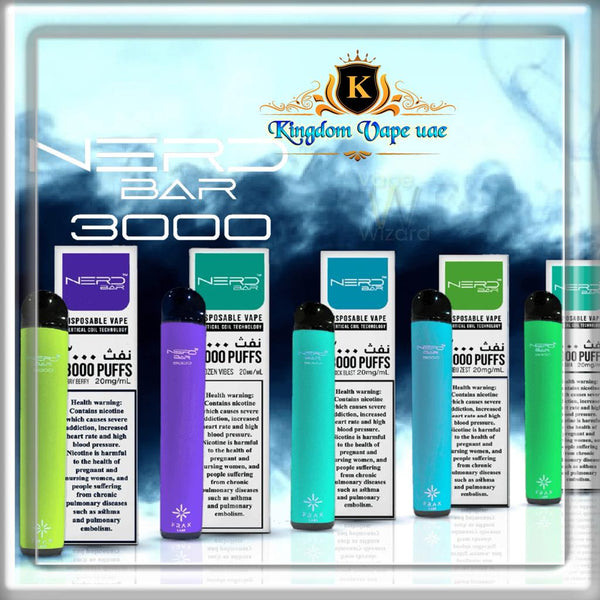 NERD BAR 3000 PUFFS DISPOSABLE PEN 20MG NICOTINE – Kingdom Vape uae